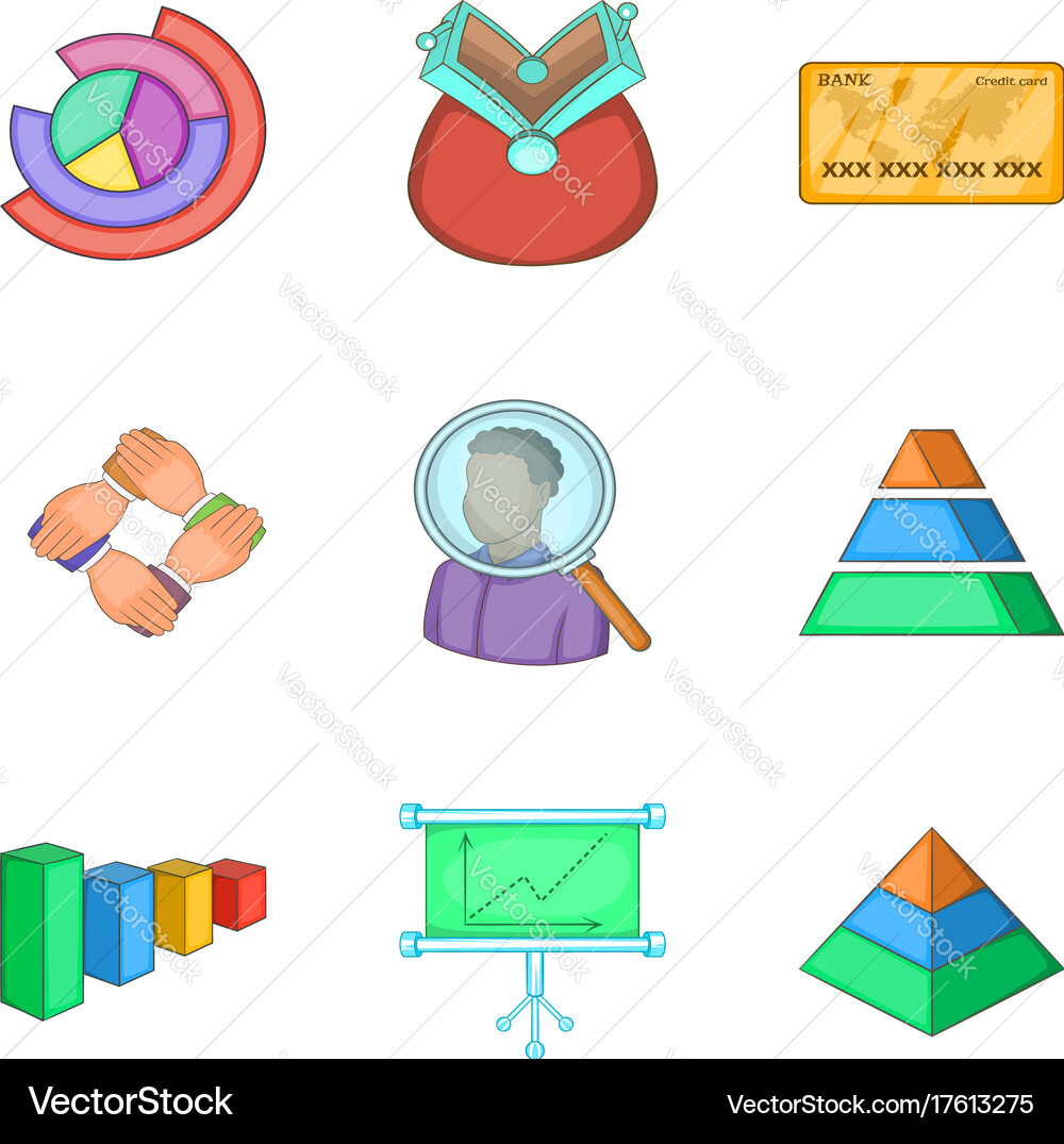 Development of plan icons set cartoon style Vector Image