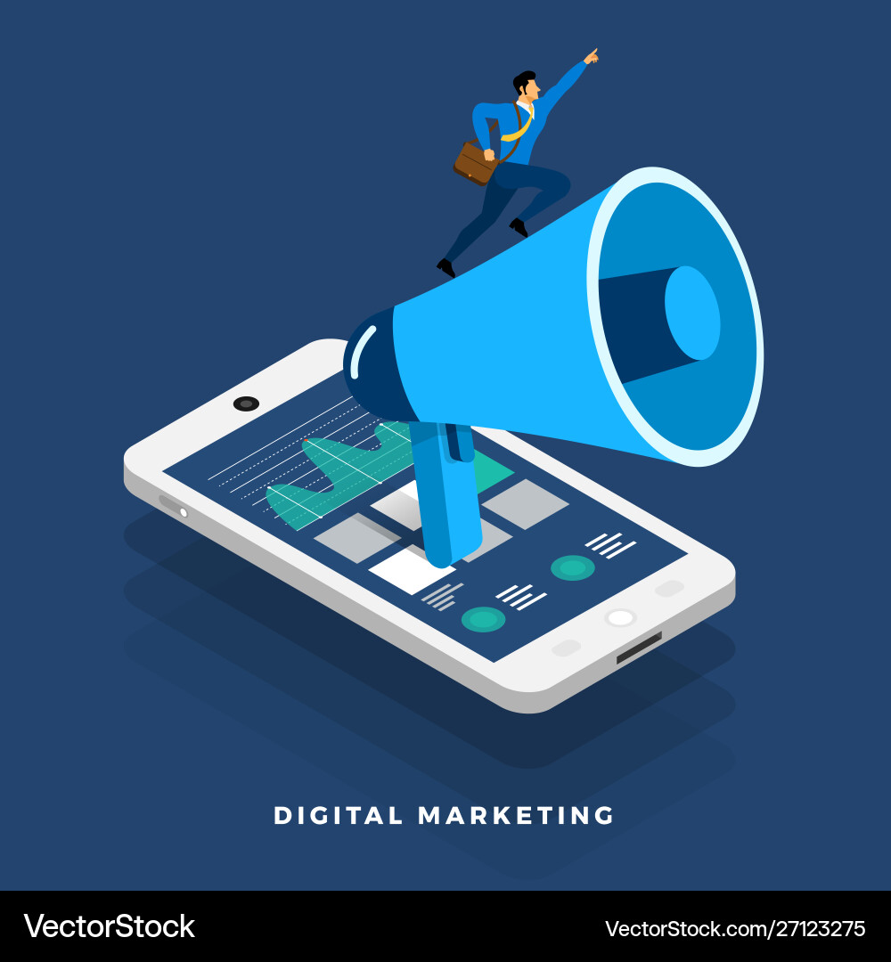 Flat design concept digital marketing advertising Vector Image