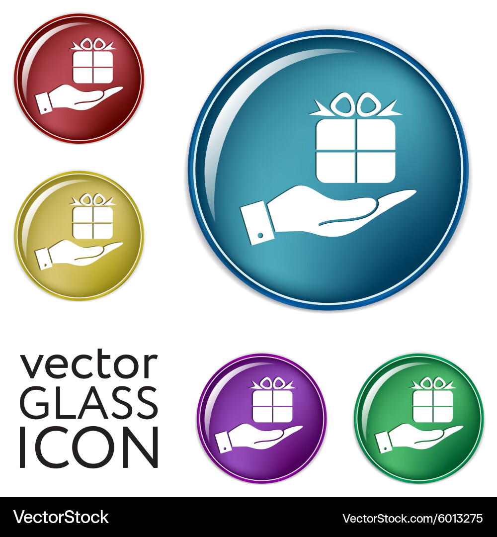 Hand holding a holiday gift box icon Royalty Free Vector