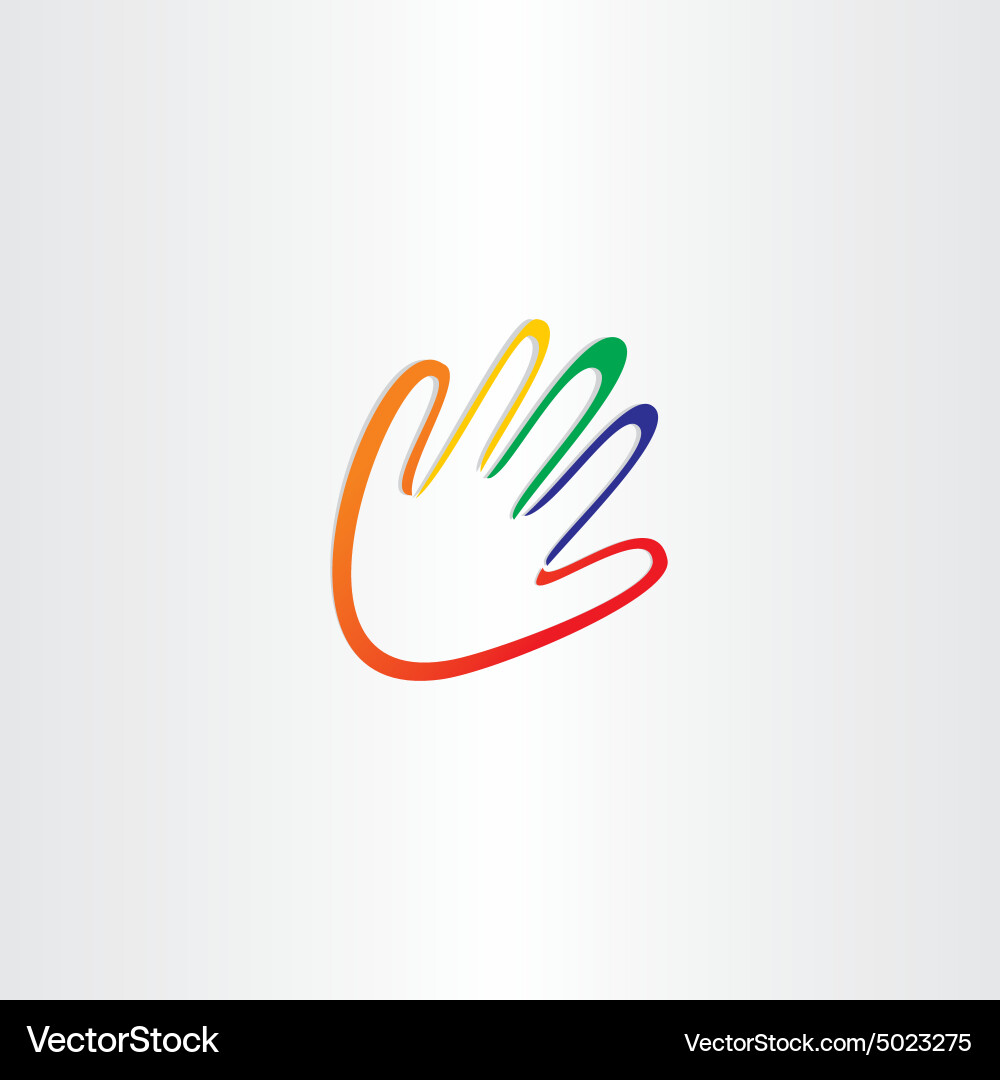 Human hand with color fingers Royalty Free Vector Image