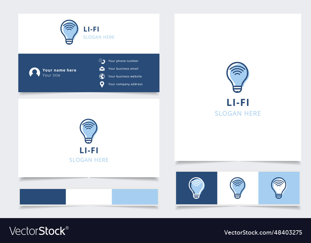 Li-fi logo design with editable slogan branding Vector Image