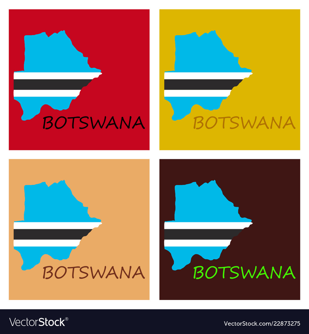 Map flag botswana Royalty Free Vector Image - VectorStock