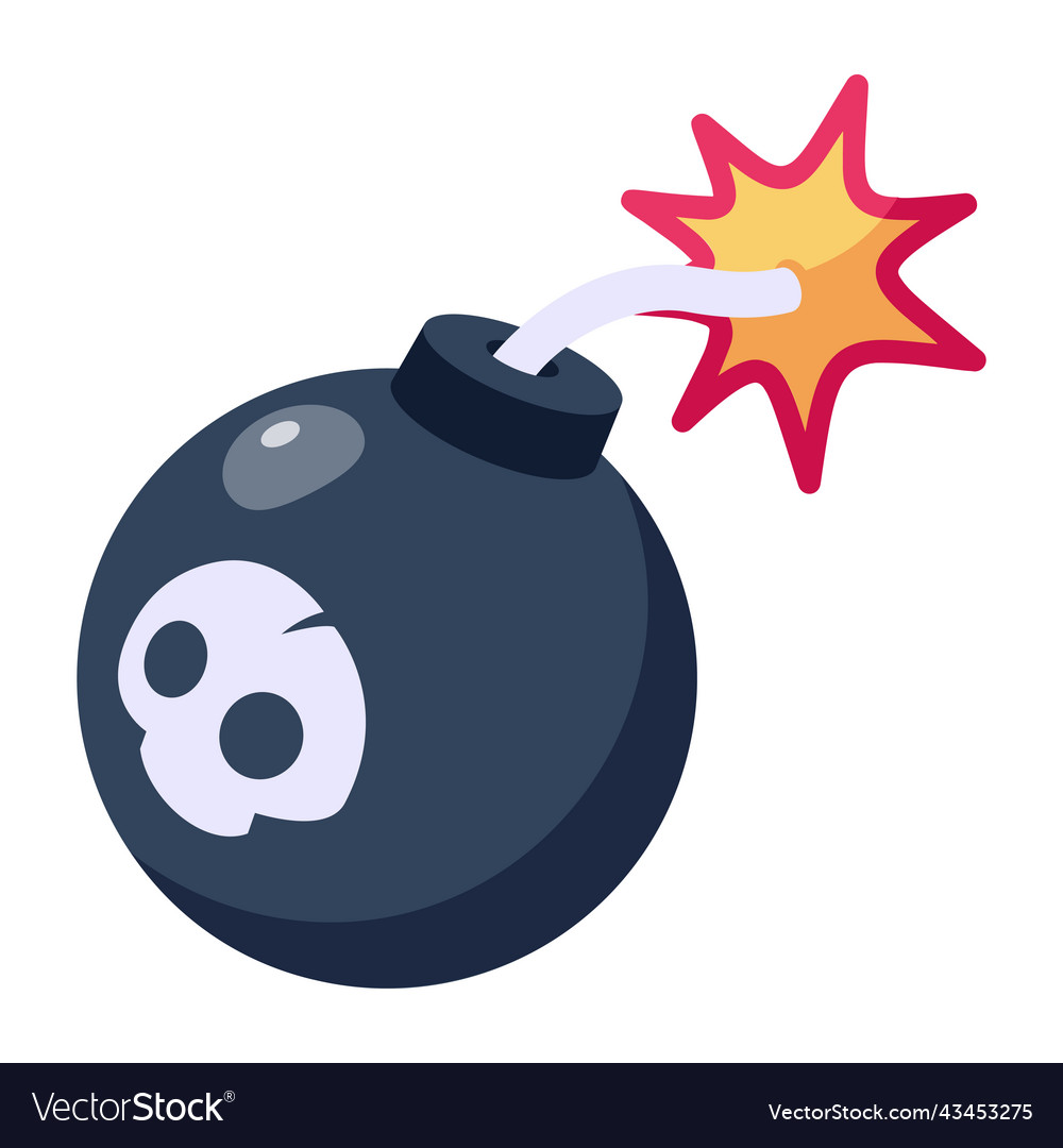 Modern flat icon design of bomb Royalty Free Vector Image