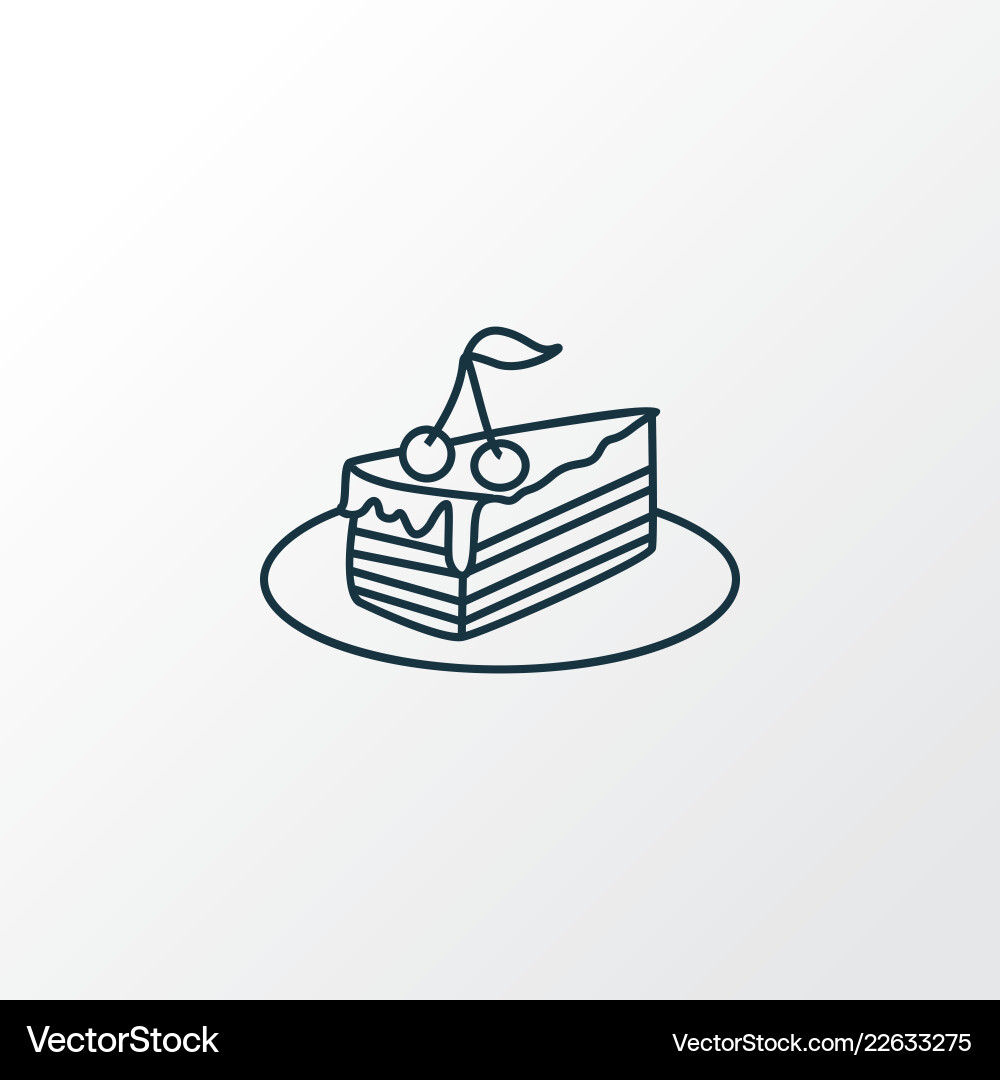 Piece cake icon line symbol premium quality Vector Image
