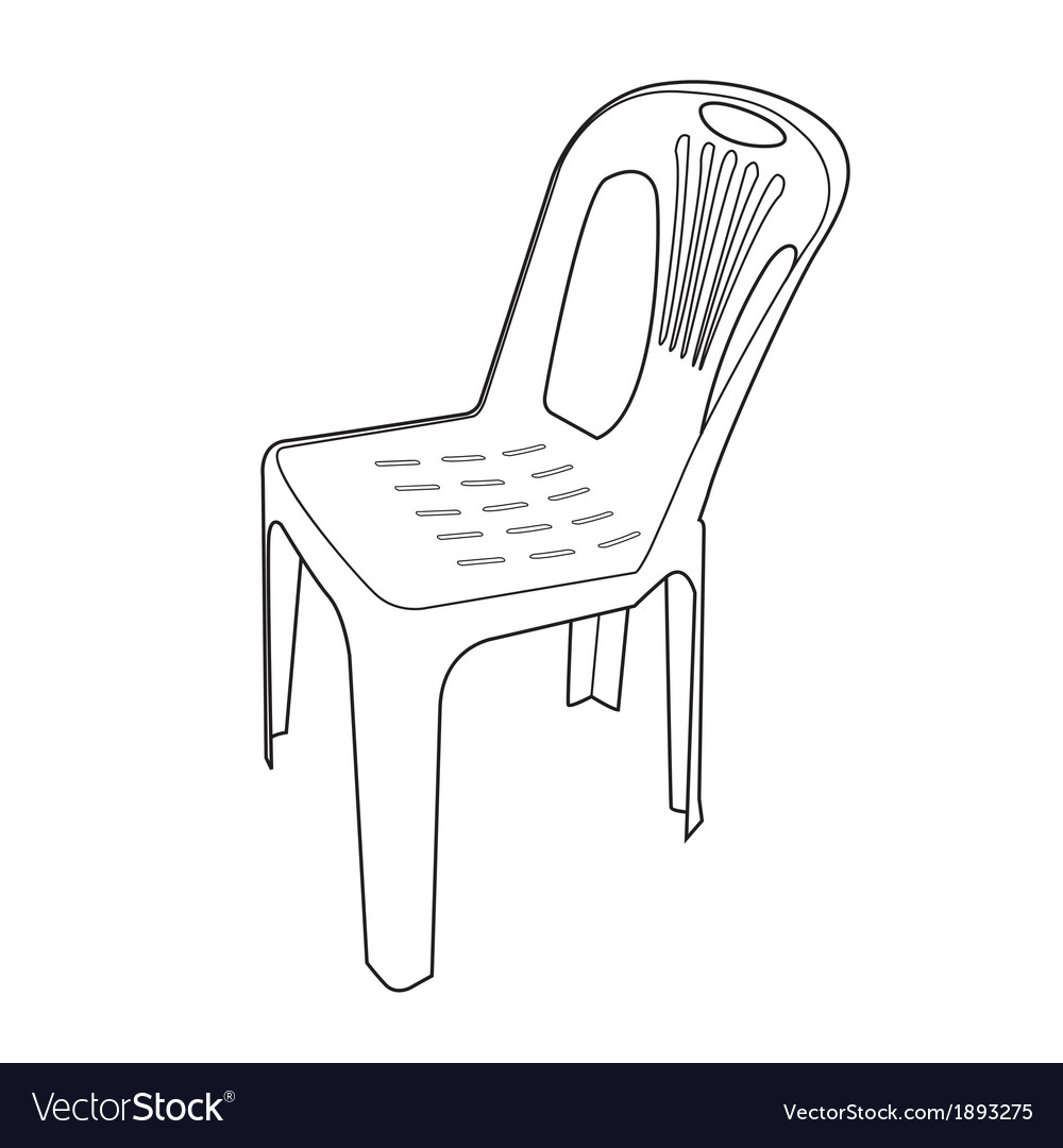 Plastic chair outline Royalty Free Vector Image Plastic chair outline Royalty Free Vector Image