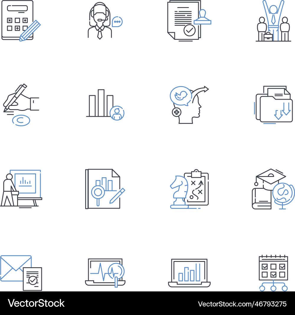 Results-driven line icons collection achievement Vector Image