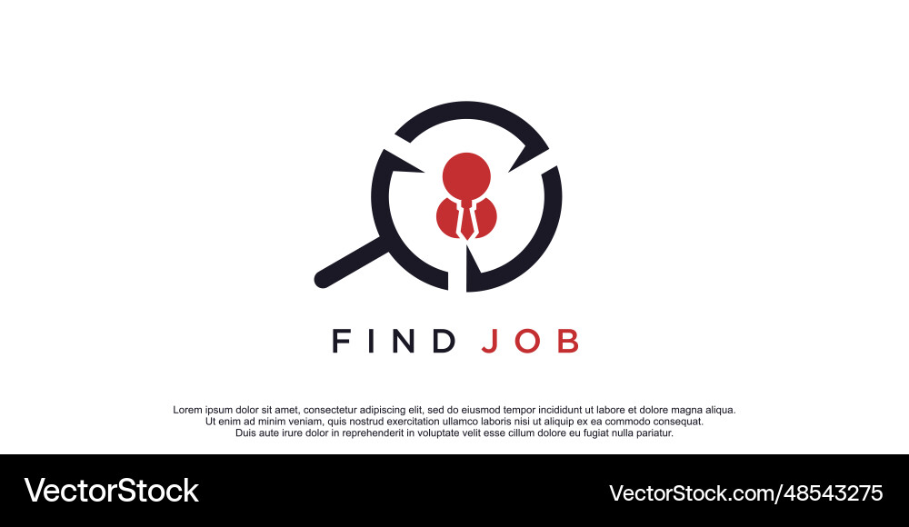 Search job logo design idea with creative unique Vector Image