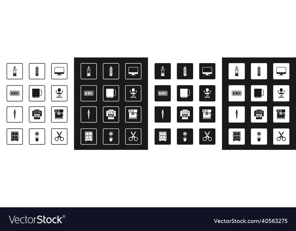 Set computer monitor screen coffee cup digital Vector Image Set computer monitor screen coffee cup digital Vector Image