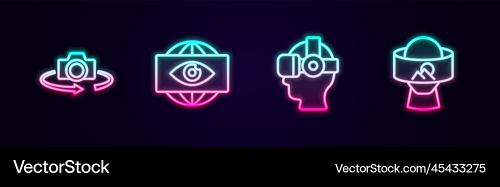 Set line 360 degree view big brother electronic Vector Image