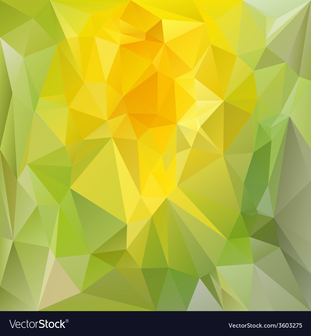 Spring green yellow polygonal triangular pattern Vector Image