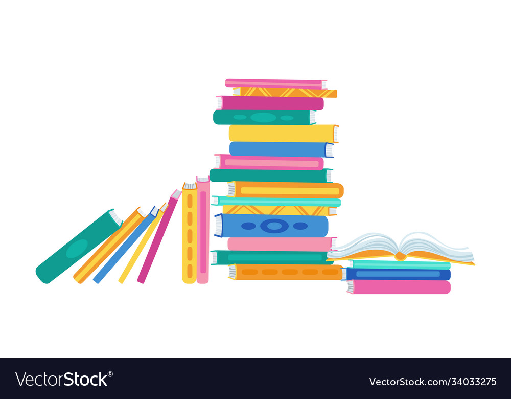 Book Clipart-stack Of Colorful School Book Clip Art, 54% OFF