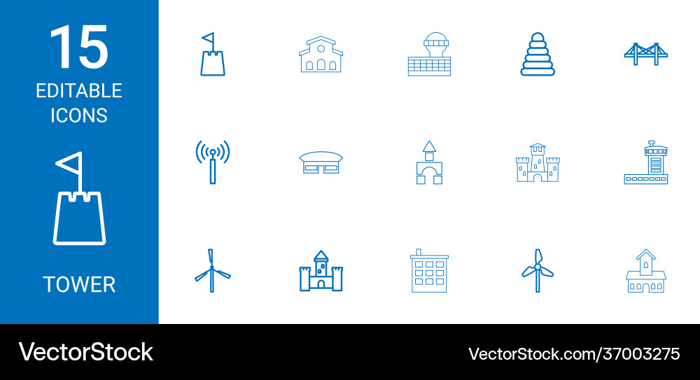 Tower icons Royalty Free Vector Image - VectorStock