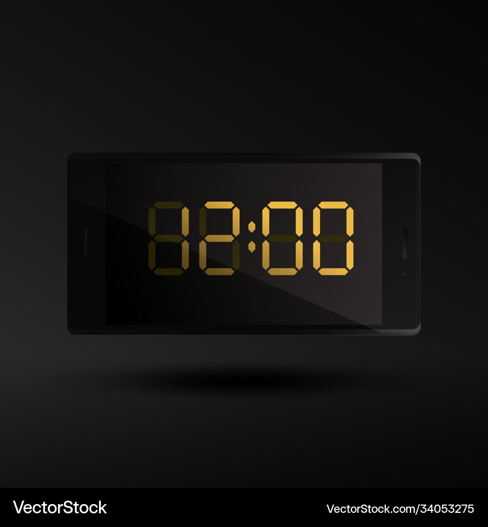 Twelve oclock new year time on mobile phone Vector Image