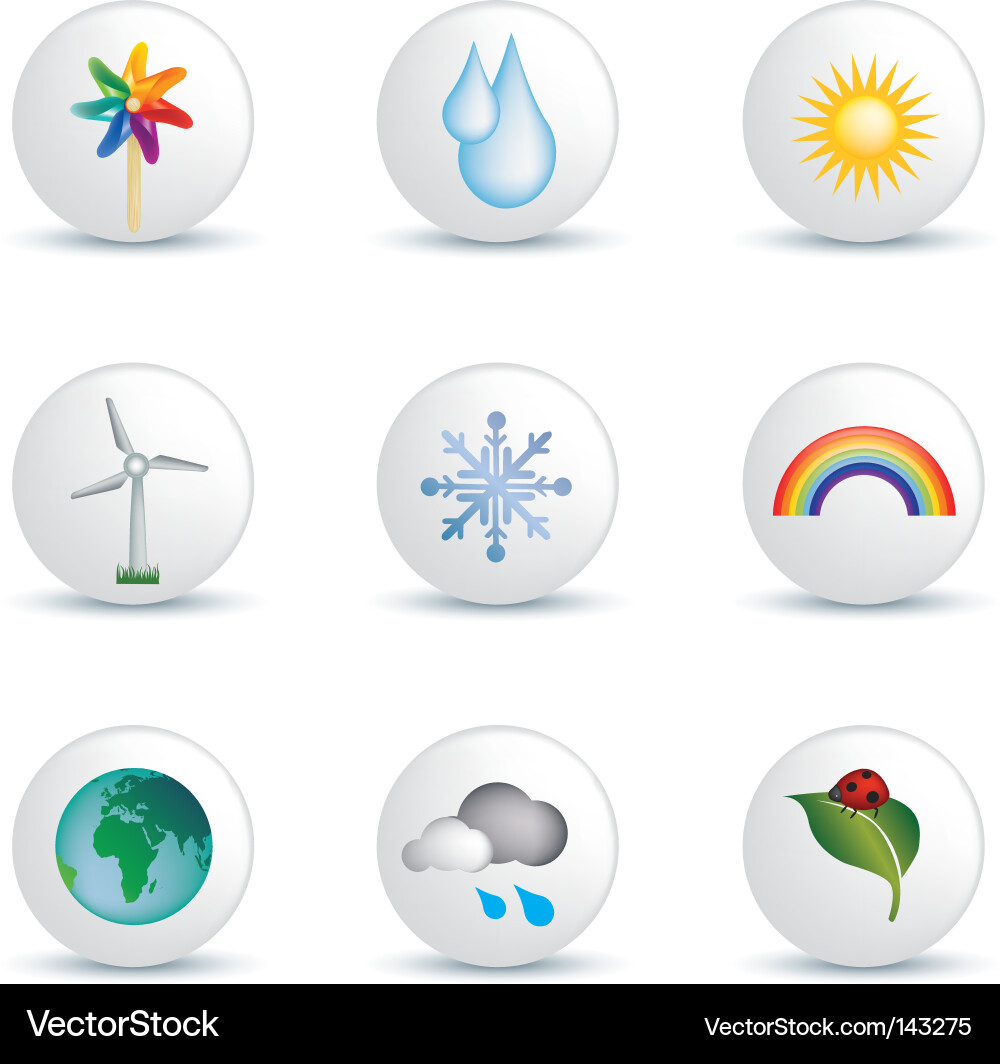 Weather white buttons Royalty Free Vector Image
