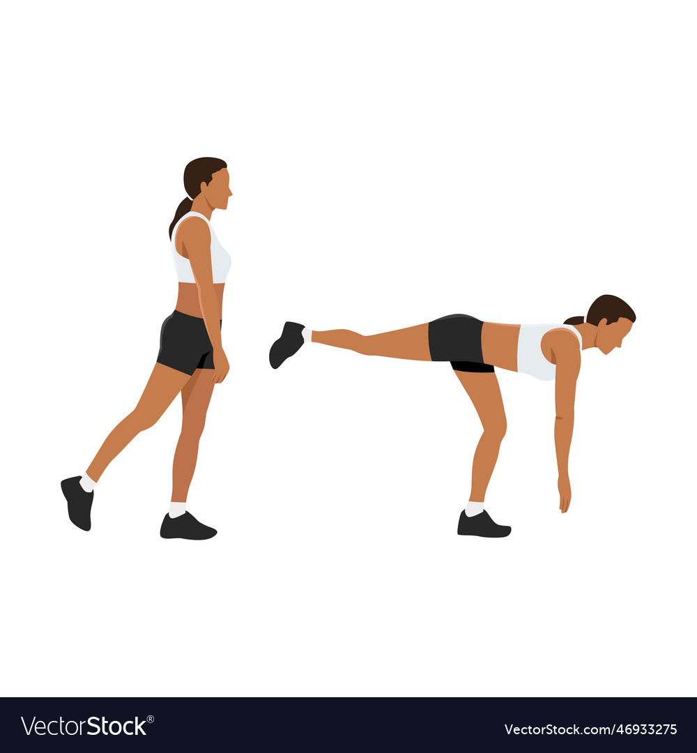 Woman Doing One Legged Or Single Leg Deadlift Vector Image