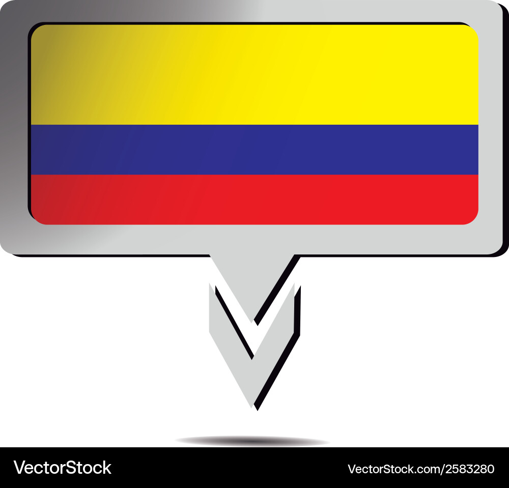 A pin with colombian flag and its respective Vector Image