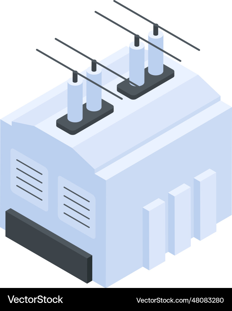An isometric icon of power transformer Royalty Free Vector