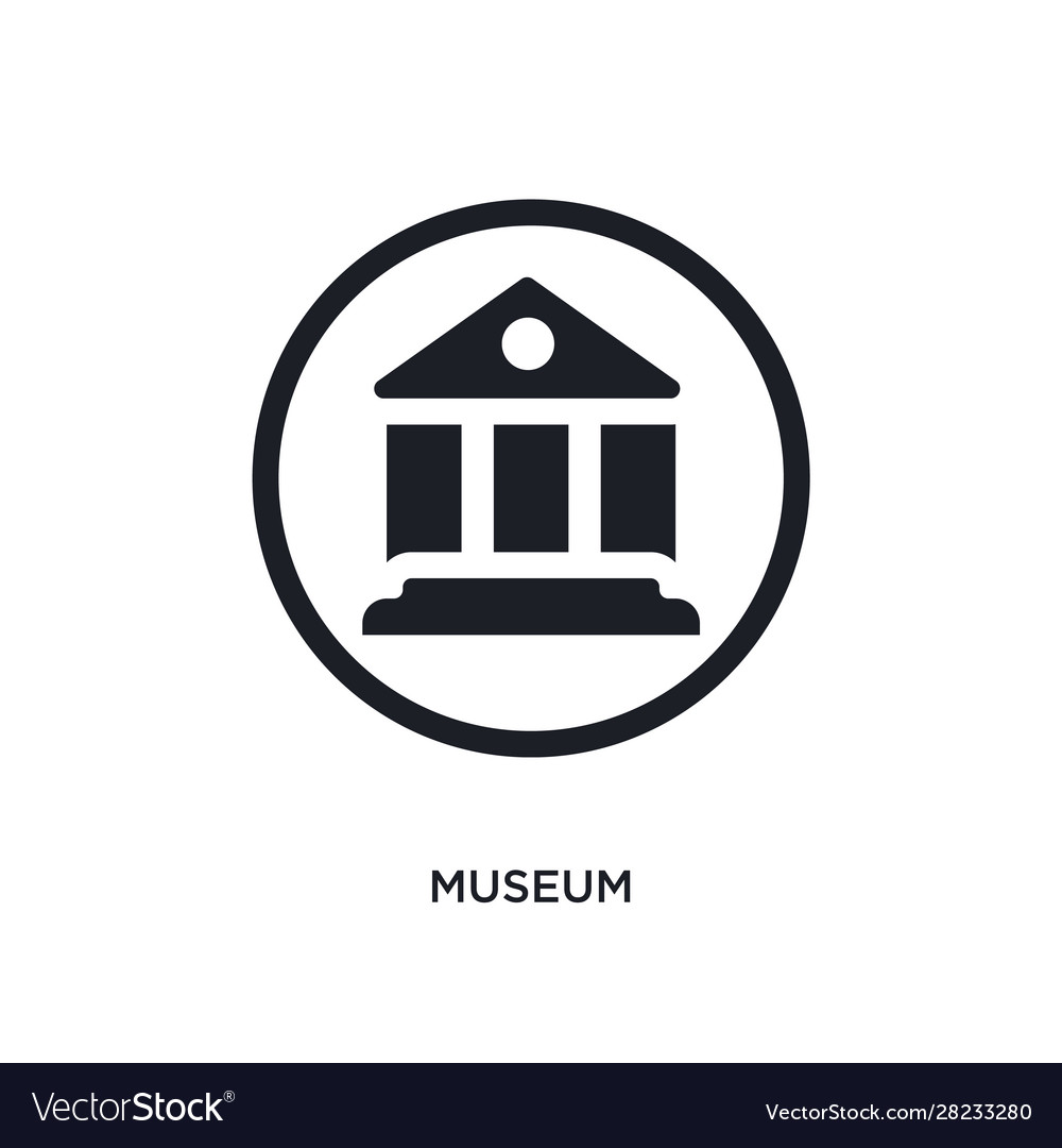 Black Museum Isolated Icon Simple Element From Vector Image