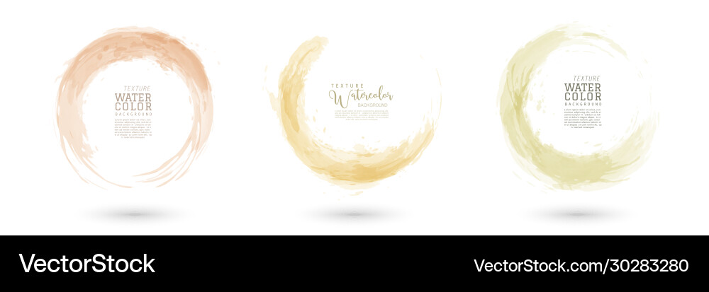 Circle splash with pastel yellow watercolor set Vector Image