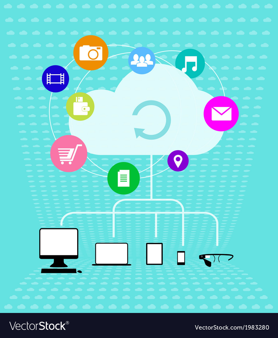 Cloud technologies - infographics Royalty Free Vector Image