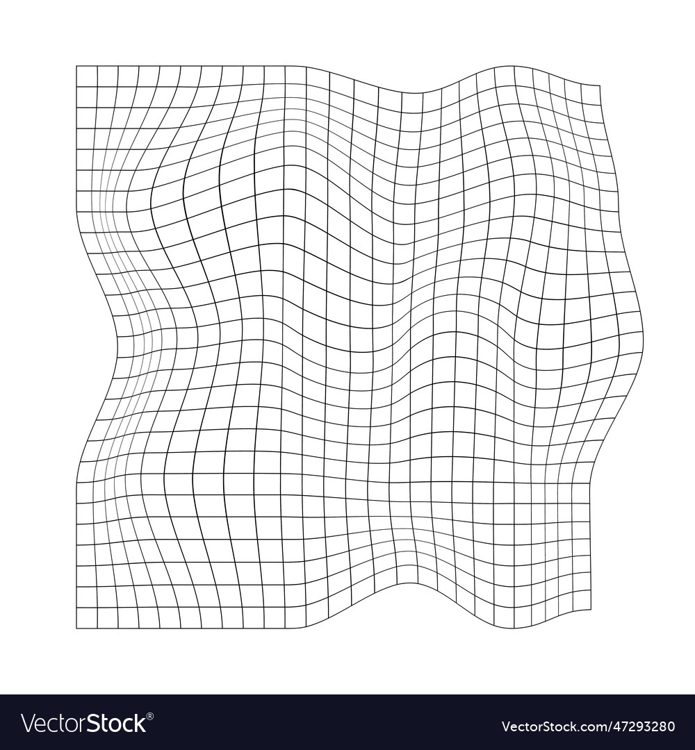 Distorted Square Grid Warped Mesh Texture Net Vector Image