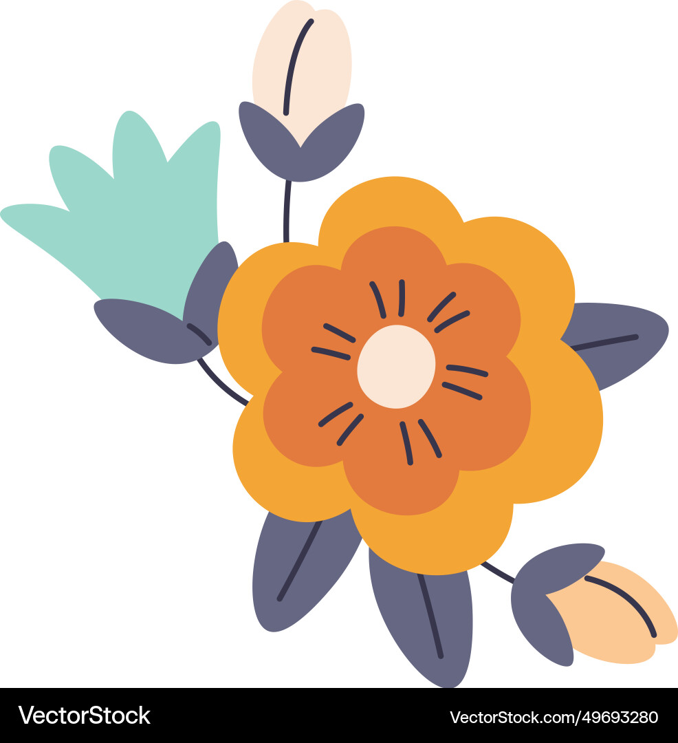 Floral flowers ornament Royalty Free Vector Image