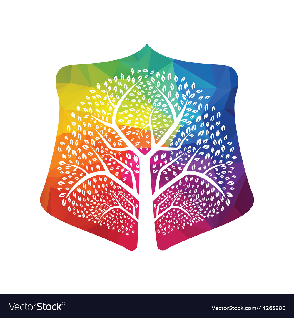 Heavy green tree template design Royalty Free Vector Image