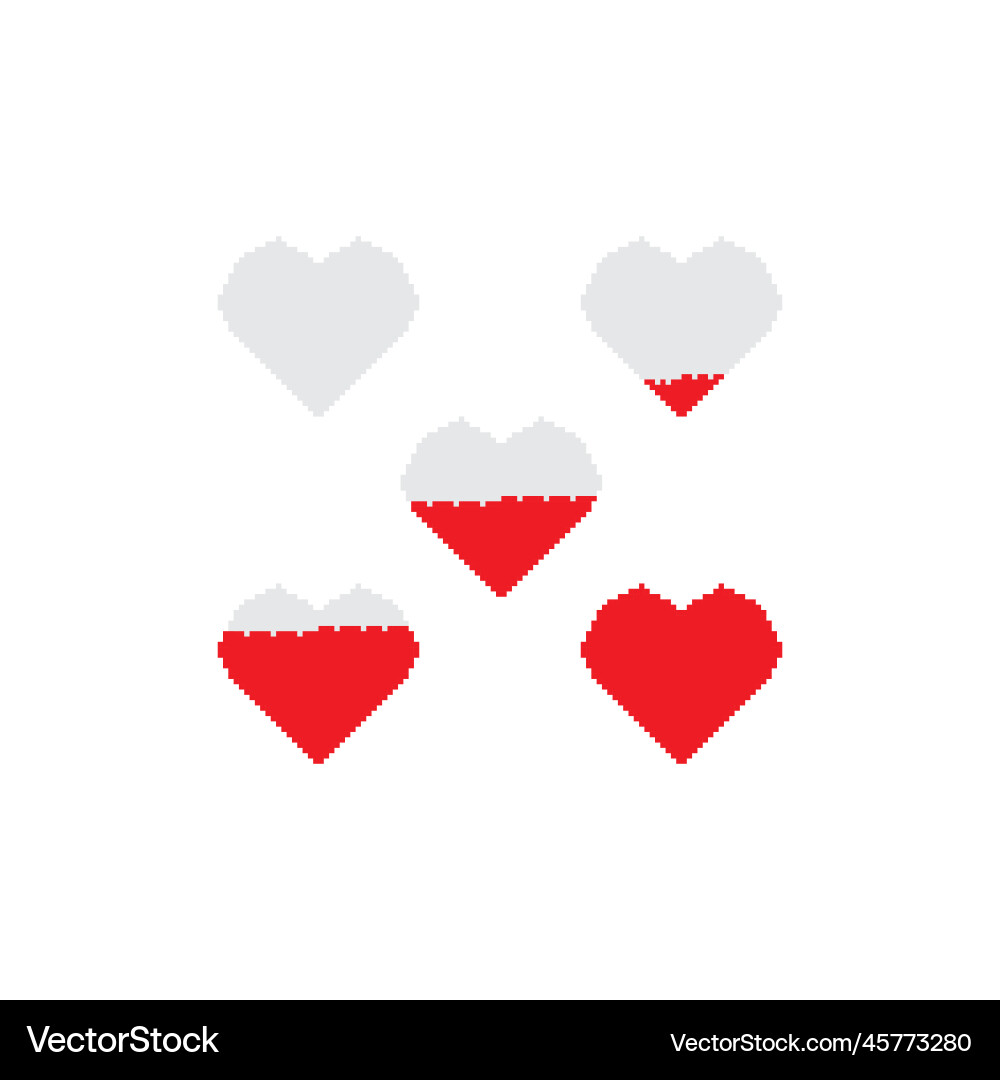 Love filling pixel art icon Royalty Free Vector Image