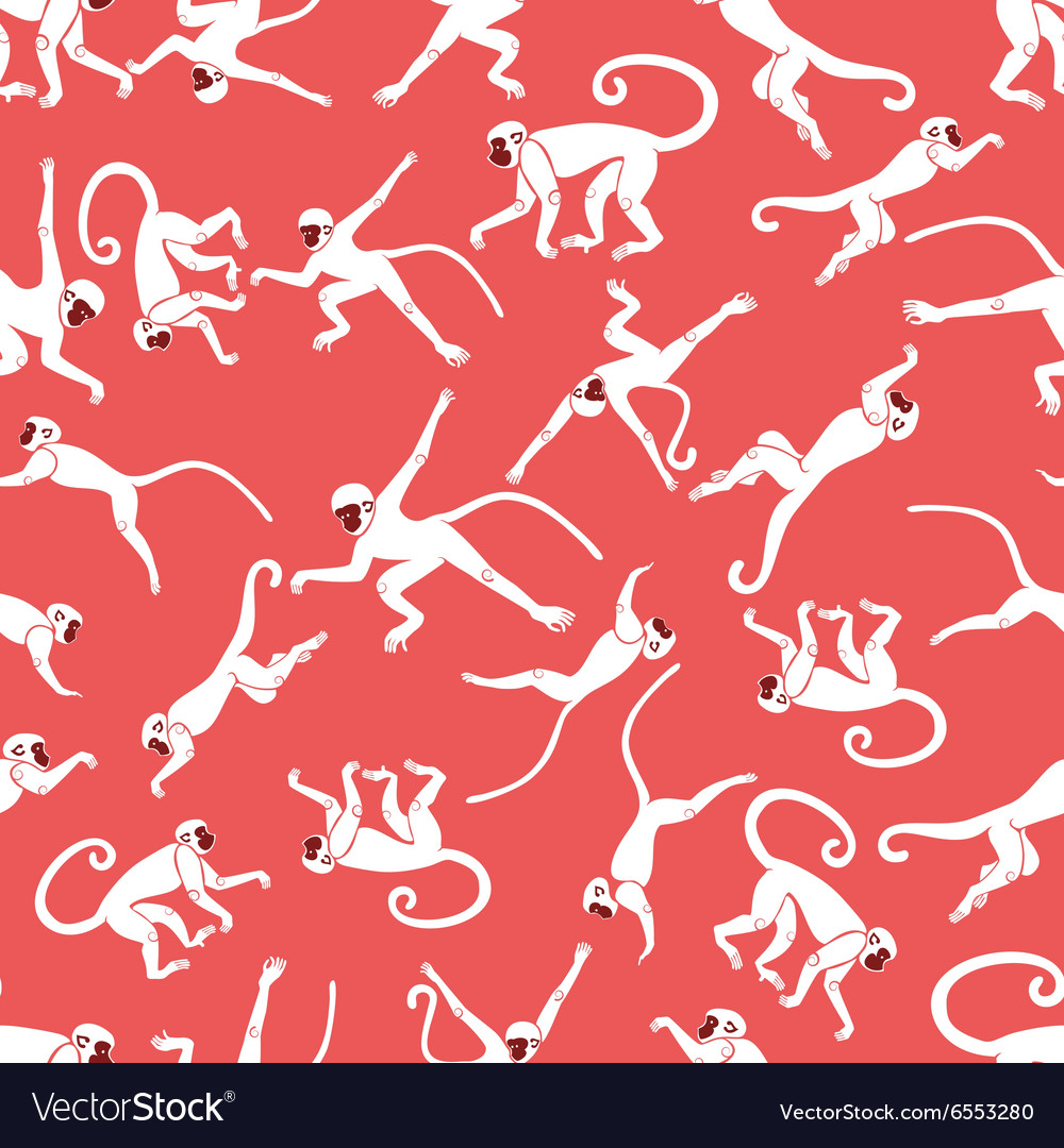 Monkey pink seamless pattern Royalty Free Vector Image