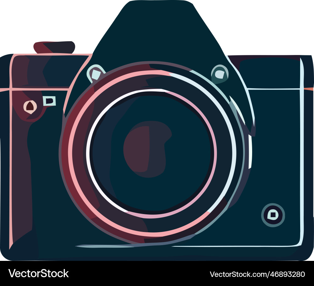 Photographer equipment camera with lens Royalty Free Vector