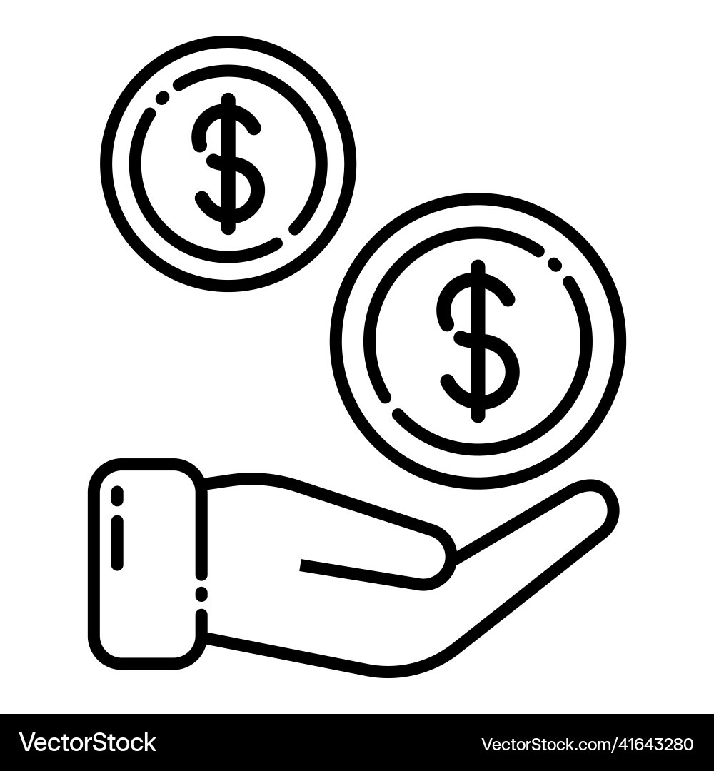 Receive money flat icon isolated on white Vector Image