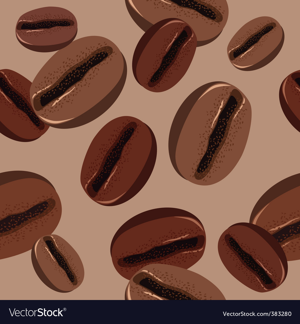 Seamless pattern with coffee beans Royalty Free Vector Image