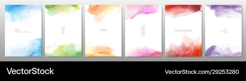 Set bright colorful watercolor Royalty Free Vector Image