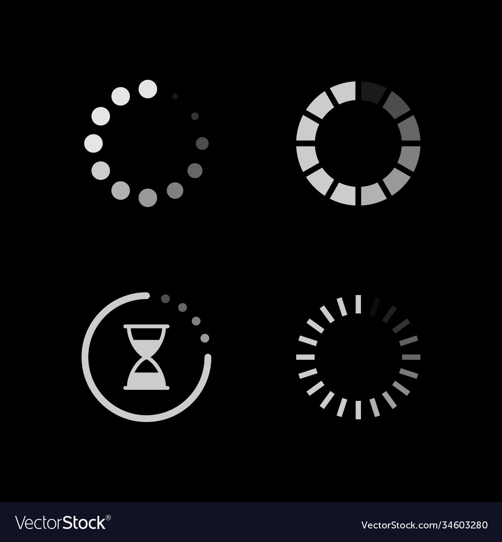 Set icons loading progress Royalty Free Vector Image