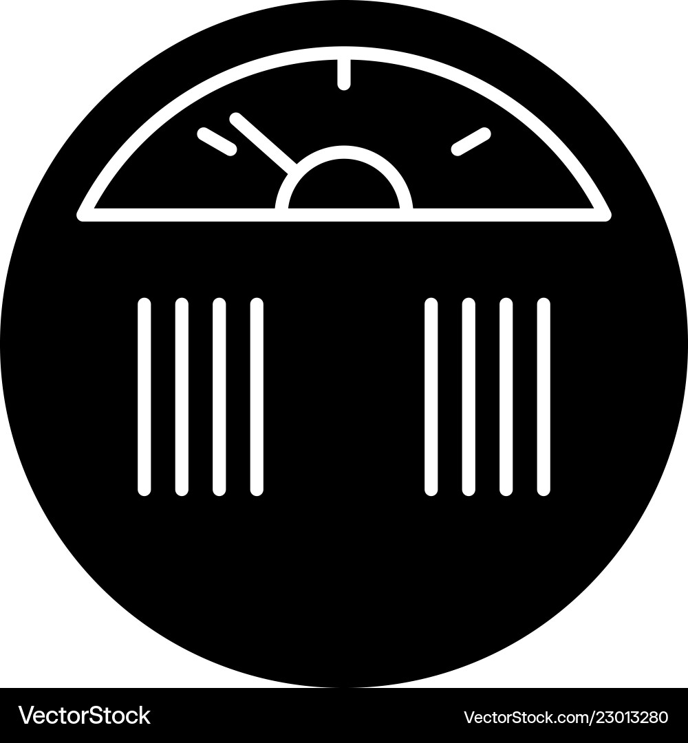 Weight measurement black icon sign Royalty Free Vector Image