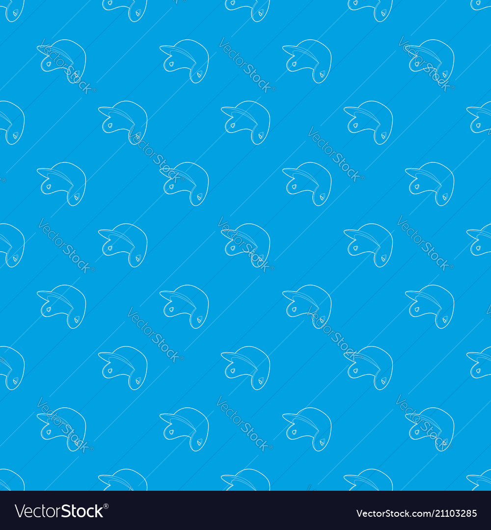 Baseball cap pattern seamless blue Royalty Free Vector Image