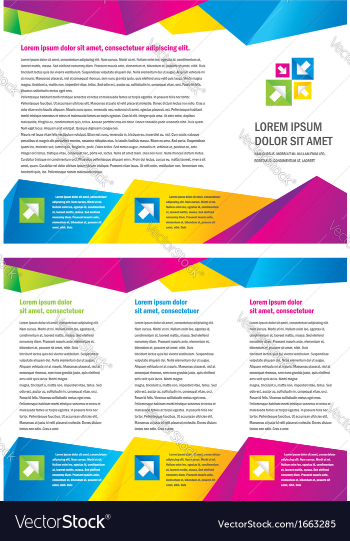 Brochure triangles colorful Royalty Free Vector Image