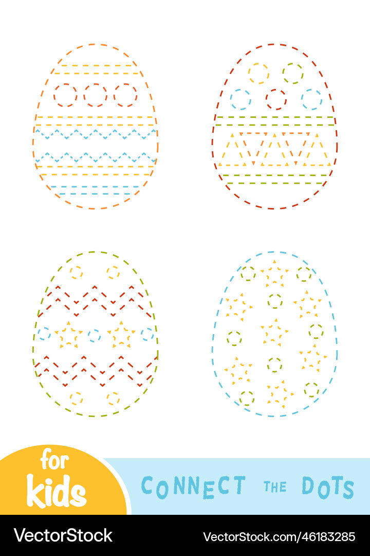 Connect the dots education game for kids set Vector Image