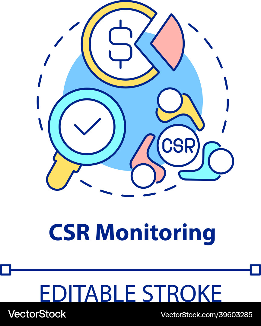 Csr monitoring concept icon Royalty Free Vector Image