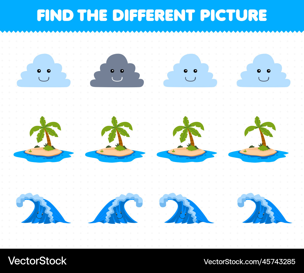 Education game for children find the different Vector Image