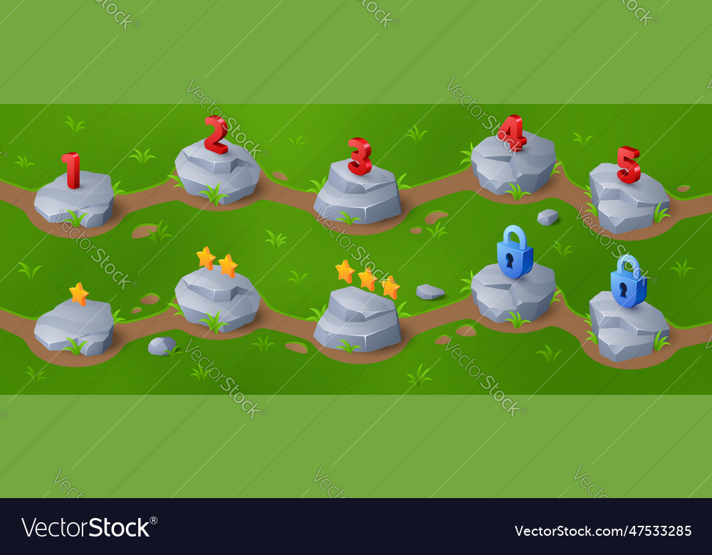 Game level indicator to select on map ui interface