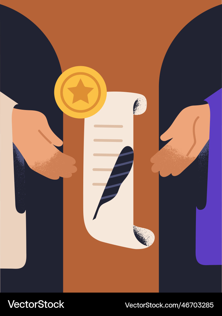 Historical agreement concept old medieval paper Vector Image