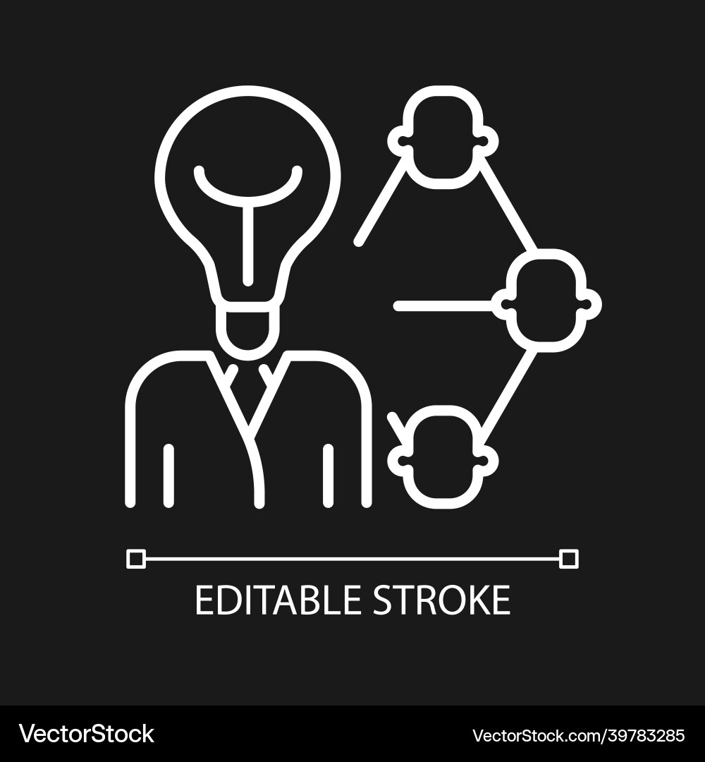 Influencing and leadership white linear icon Vector Image