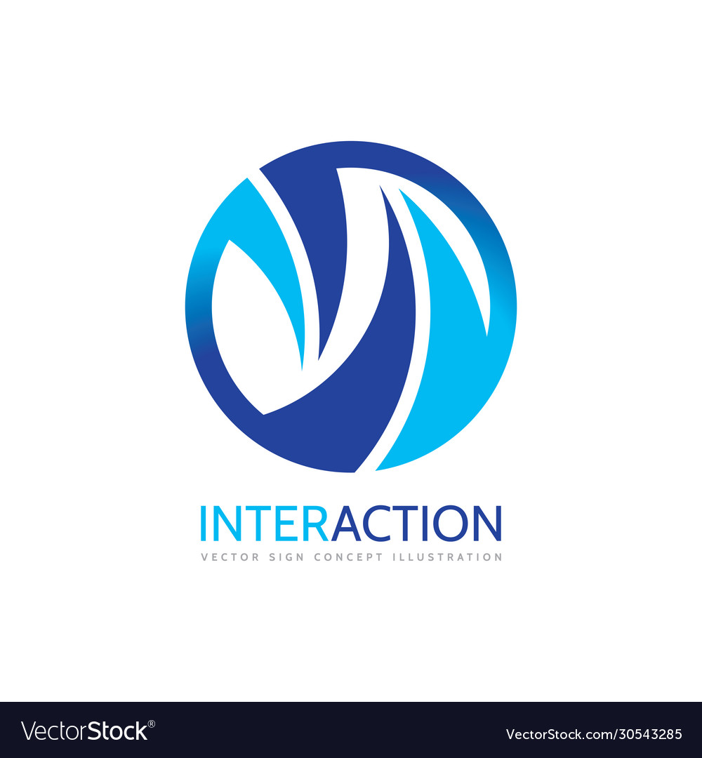 Interaction - logo template concept Royalty Free Vector
