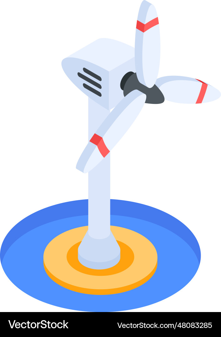Modern isometric icon of wind energy Royalty Free Vector