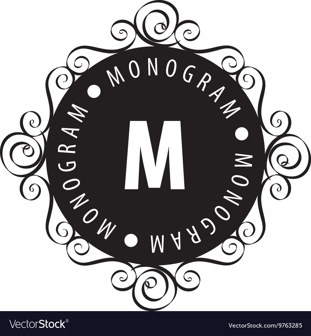 Monogram in frame Royalty Free Vector Image - VectorStock
