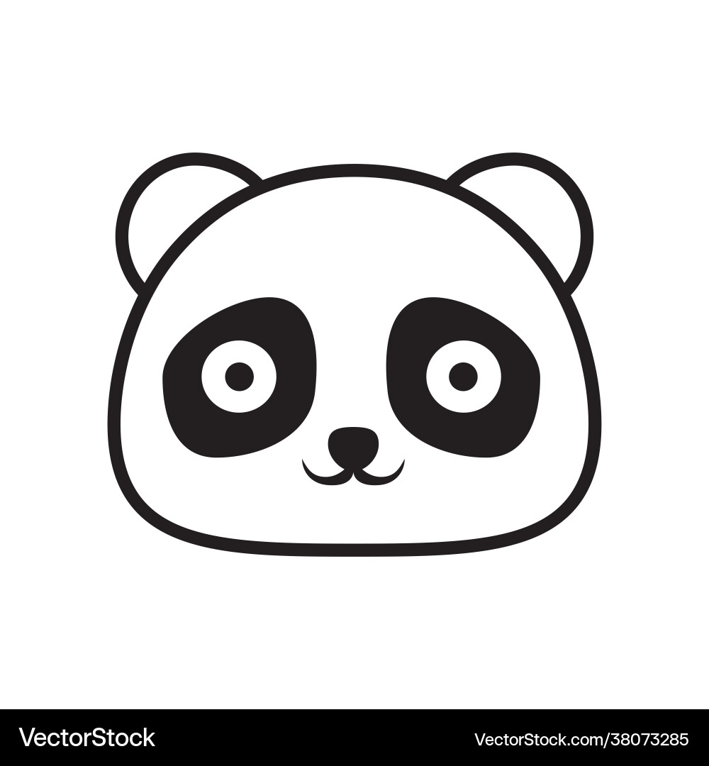 Panda icon cartoon face a panda cute simple Vector Image