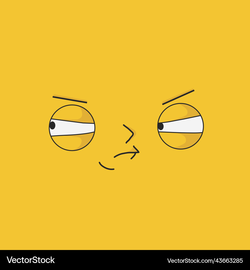 Pensive sly face with expressive emotions Vector Image
