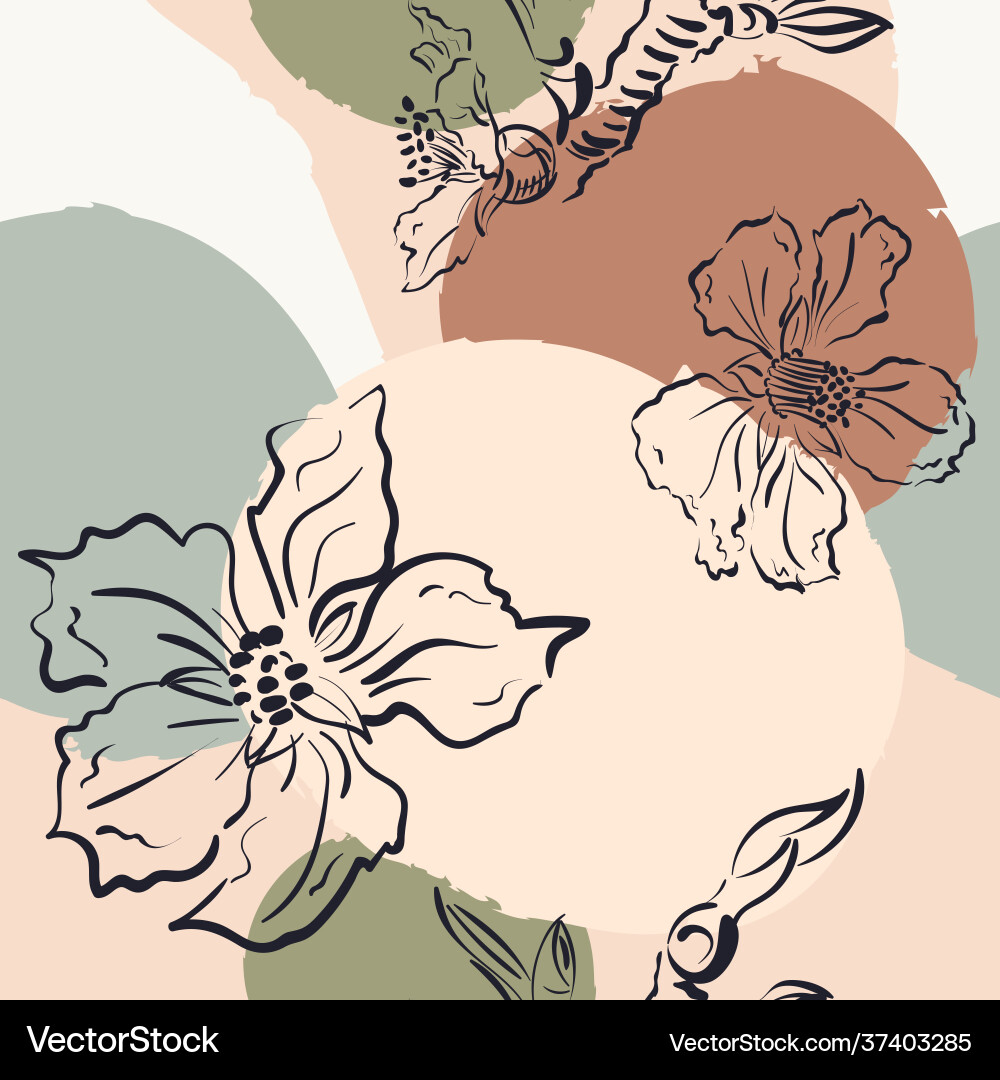 Placard template with abstract shapes mid century Vector Image