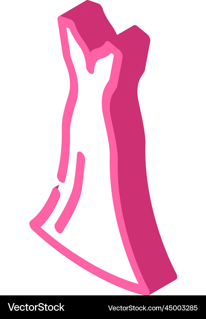 Princess bride dress isometric icon Royalty Free Vector